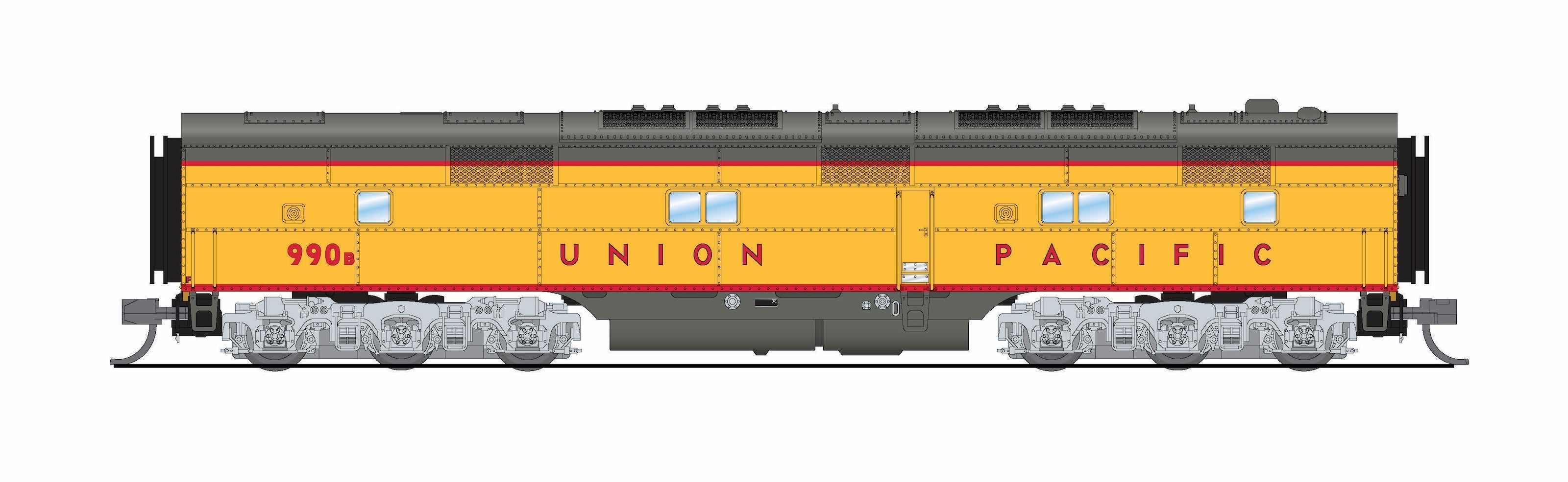 10238 EMD E7B, UP 988B, Yellow & Gray, 1960's Appearance, Paragon4 Sou ...